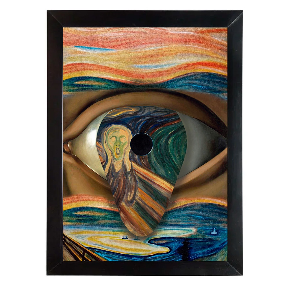 Quadro Releitura O grito e O espelho Falso Magritte, Moldura, Vidro e Pendurador. | Shopee Brasil
