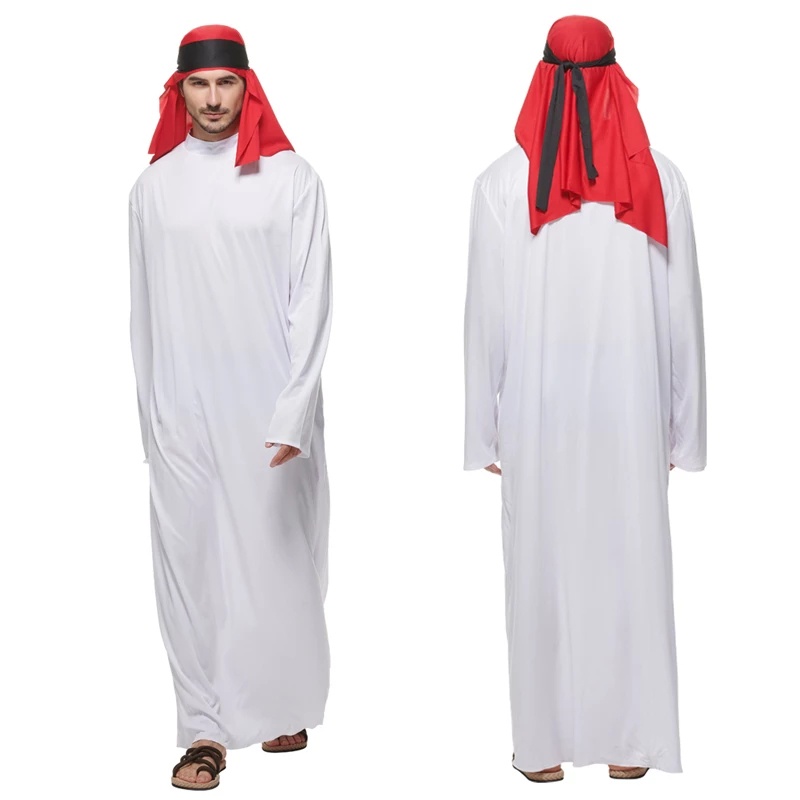 Traje a fantasia de xeque árabe adulto Manto masculino estilo islâmico ...