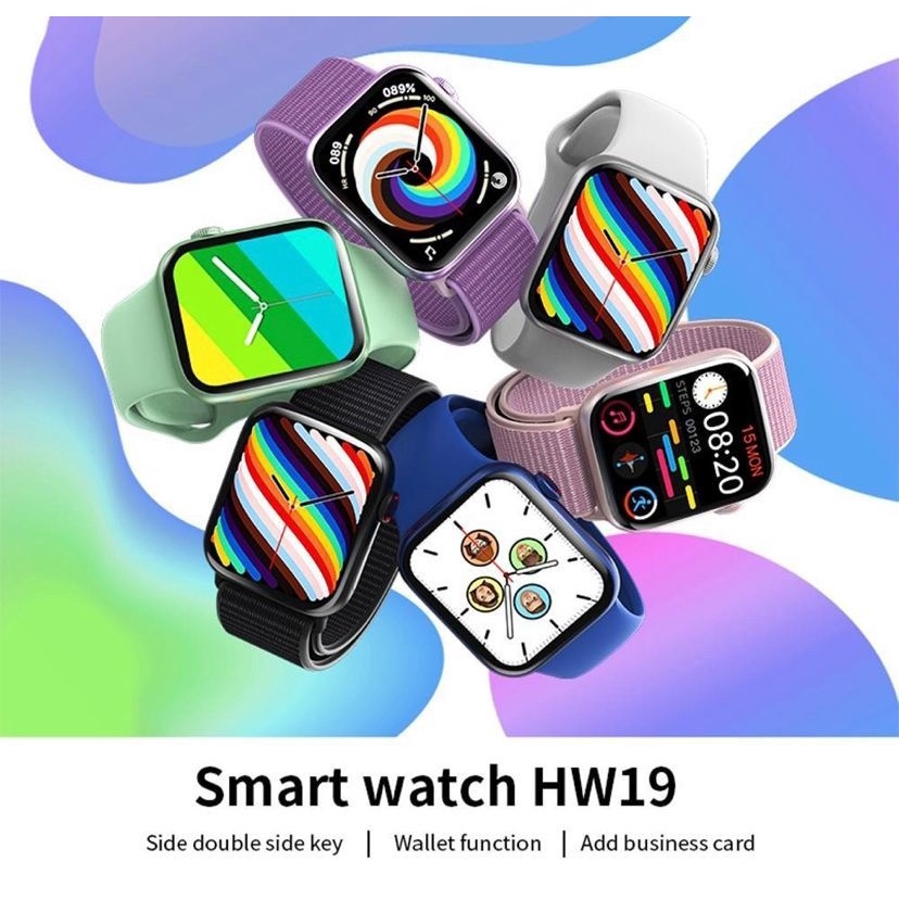 Smartwatch HW19 - 44mm (Acompanha 2 pulseiras) | Shopee Brasil