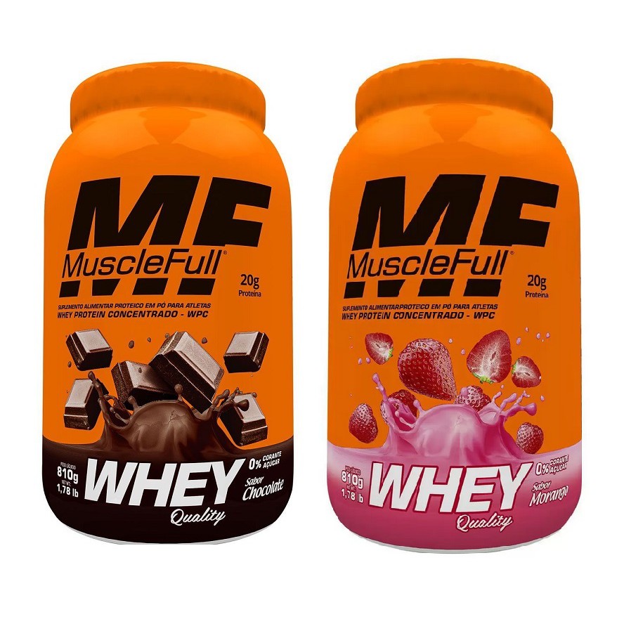 Kit 2 Unidades Whey Protein Quality 810g Cada Muscle Full | Shopee Brasil