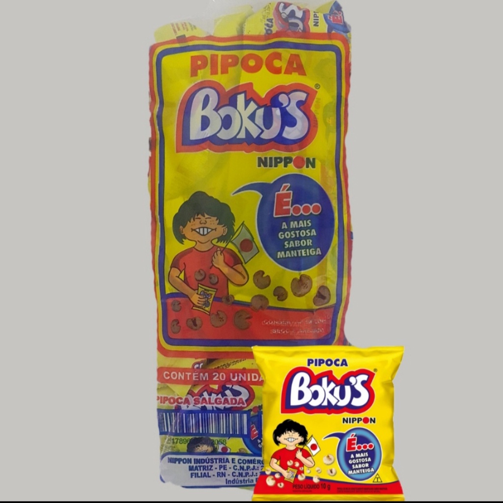 Pipoca Bokus Salgada 10g Amanteigada KIT 20UND. | Shopee Brasil