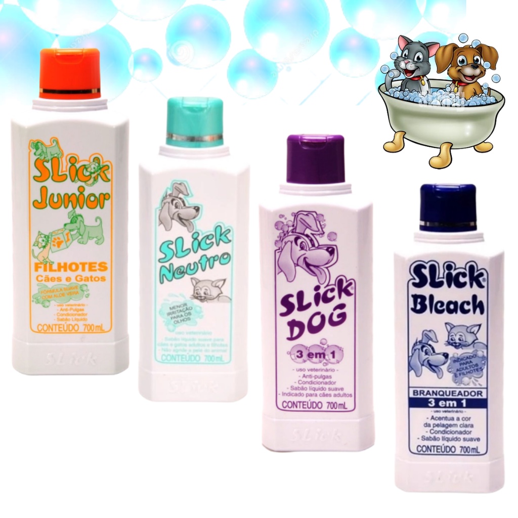 Shampoo e Condicionador Slick Dog 700 ml para Cachorros e Gatos ...