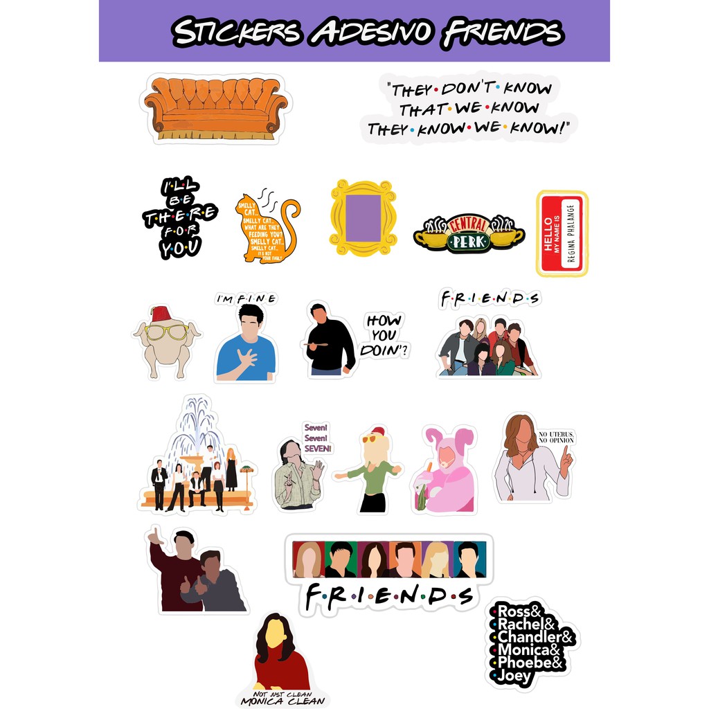 Stickers Adesivos Friends Cartela | Shopee Brasil