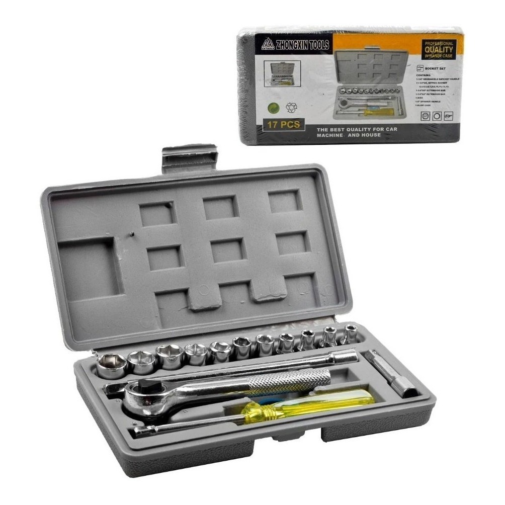 kit soquete com 17pcs com catraca 4 a 13 Grip | Shopee Brasil