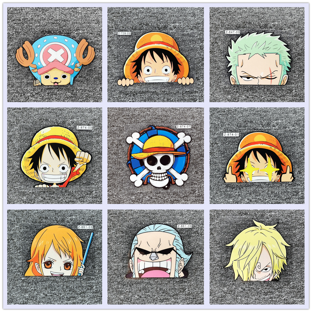 Autocolantes Anime ONE PIECE Luffy Chopper Zoro Cute Reflective For ...