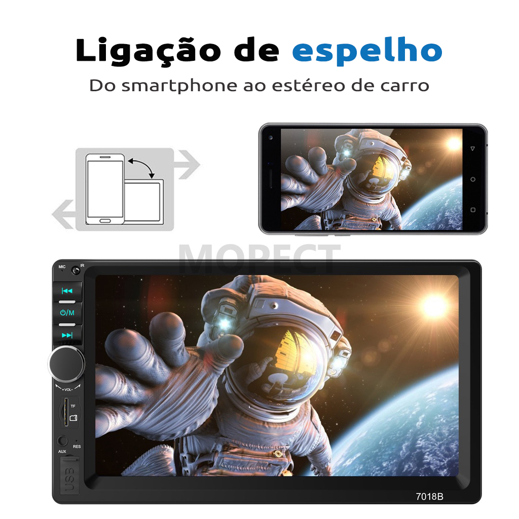 ESSGOO 7 Polegada 2 Din player Do Carro De Rádio bluetooth mp5-BT ...