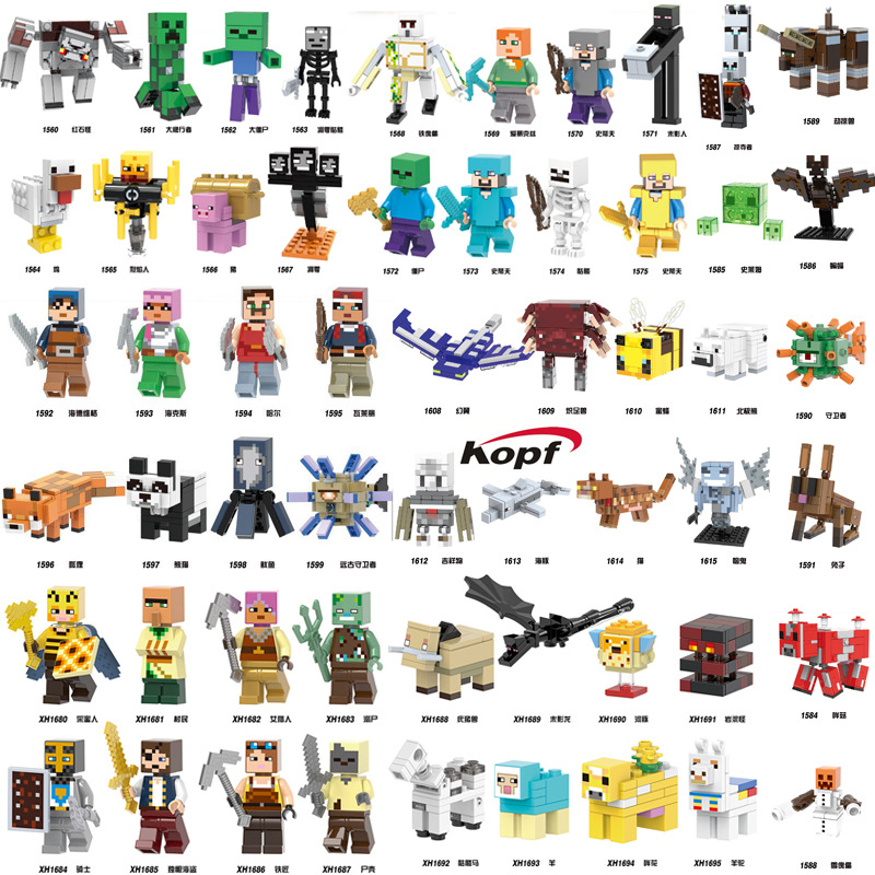 Minecraft Cartoon Série De Jogos Blocos De Construção Minifiguras ...