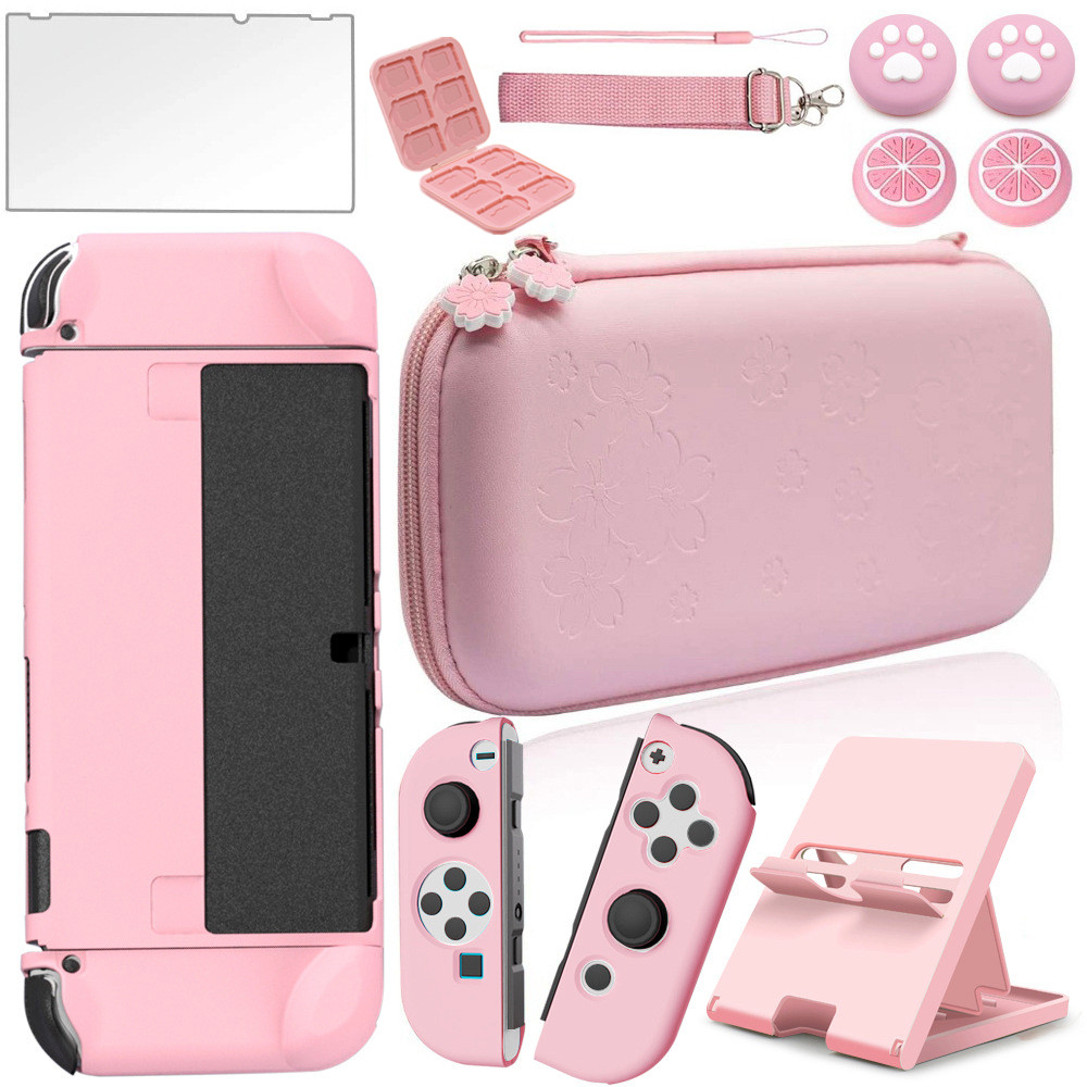 Estojo De Transporte Para Nintendo Switch Oled Capa Protetora De Vidro 9H Tampa Com Suporte O Polegar Dura De Armazenamento Pu Pouch Acessorios Shopee Brasil