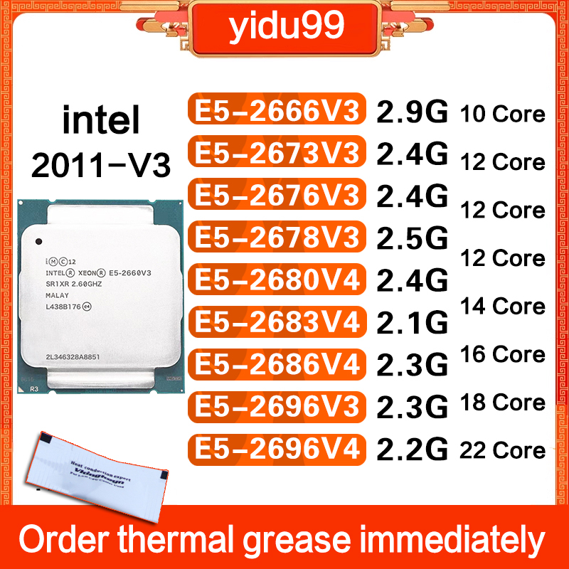 INTEL 2666 v3 2673V3 2676 2678V3 E5 2680 V4 2683V4 2686V4 2696V4 CPU LGA 2011-V3 X99 | Shopee Brasil