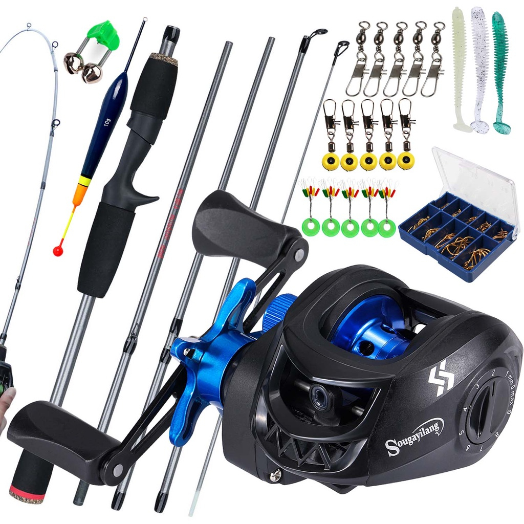 1.8M Vara De Pesca Com Isca De Carretel Conjunto Completo Sougayilang ...