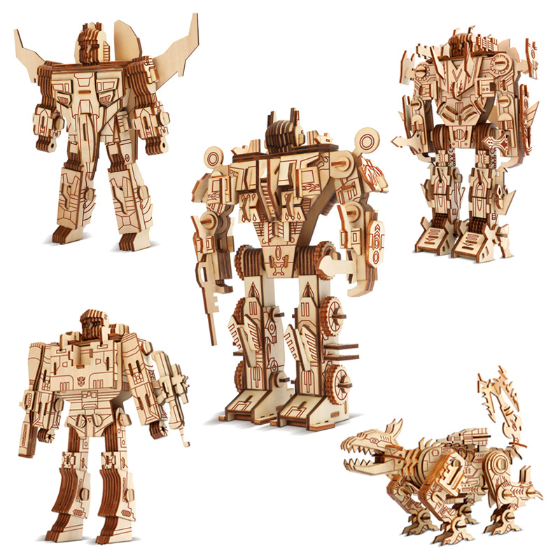 3D Wooden Puzzle DIY Robot Mecha Máquina Dragão Modelo Ciência Ficção ...