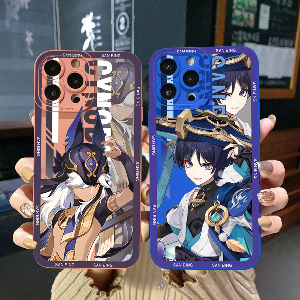 Para Xiaomi Redmi Nota 12 12S 4G Pro 5G 9S 9A 12C Genshin Jean Mona Capa Protetora Len Completa ...