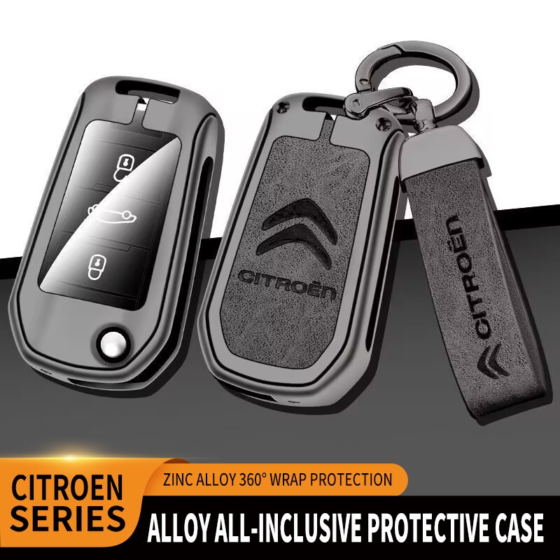 Capa De Couro Liga Para Chaveiro De Carro Fob Citroen C1 C2 C3 C4 C5 C6