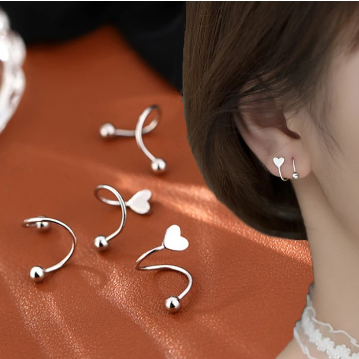 2 Pçs De Aço Inoxidável Espiral Torcido Lábio Anel Língua Piercing ...