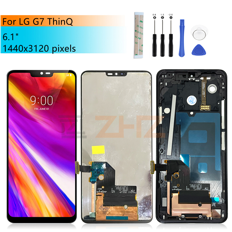 Para LG G7 ThinQ LCD Screen Display Toque Digitador Assembléia Com ...