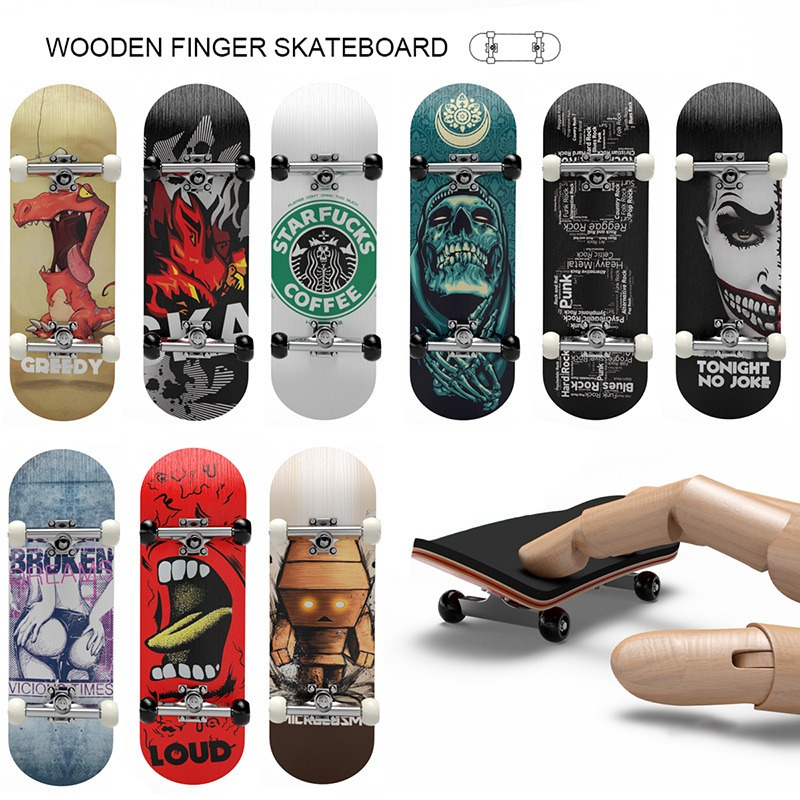 Skate De Dedo Profissional Fingerboard de madeira conjunto completo 5 ...