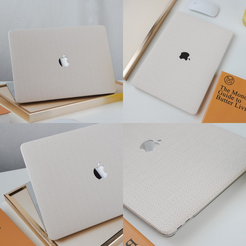 Estilo Chanel Capa De Malha De Couro Bege Adequado Para macbook air M1 ...