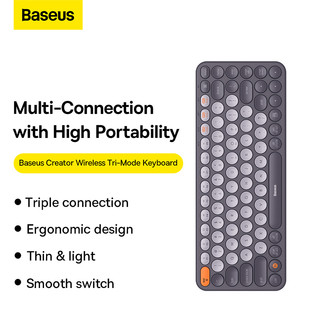 Baseus Creator Wireless Tri-Mode Keyboard Design Ergonômico Multi ...