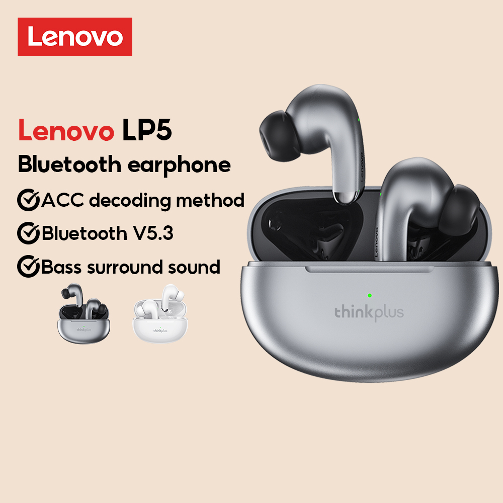 Fones de Ouvido Bluetooth Lenovo LP5 9D Ruído Estéreo Cancelando com Toque de Controle Mãos ...