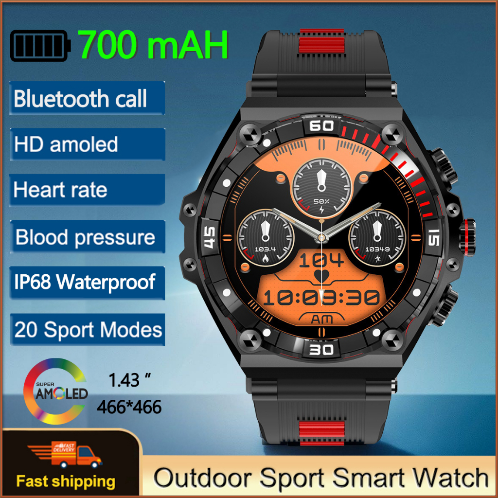 Smartwatch Relógio Inteligente De Esportes Militares Ao Ar Livre IP68 ...