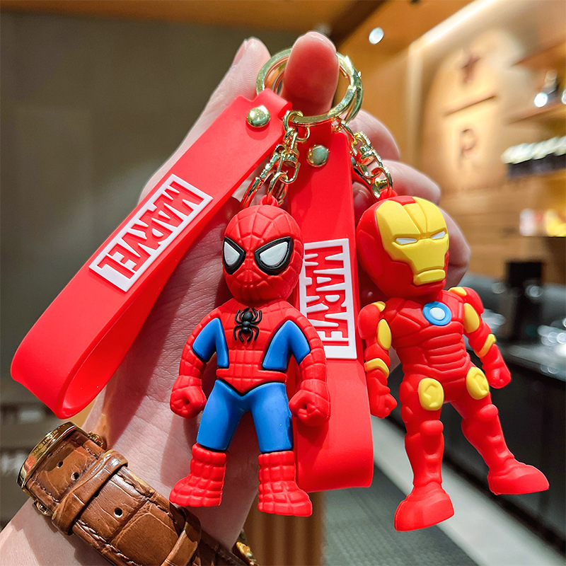 Marvel Avengers Iron Man Cartoon Keychain Capitão América Doll Pendant Bag Pendant Key Ring ...