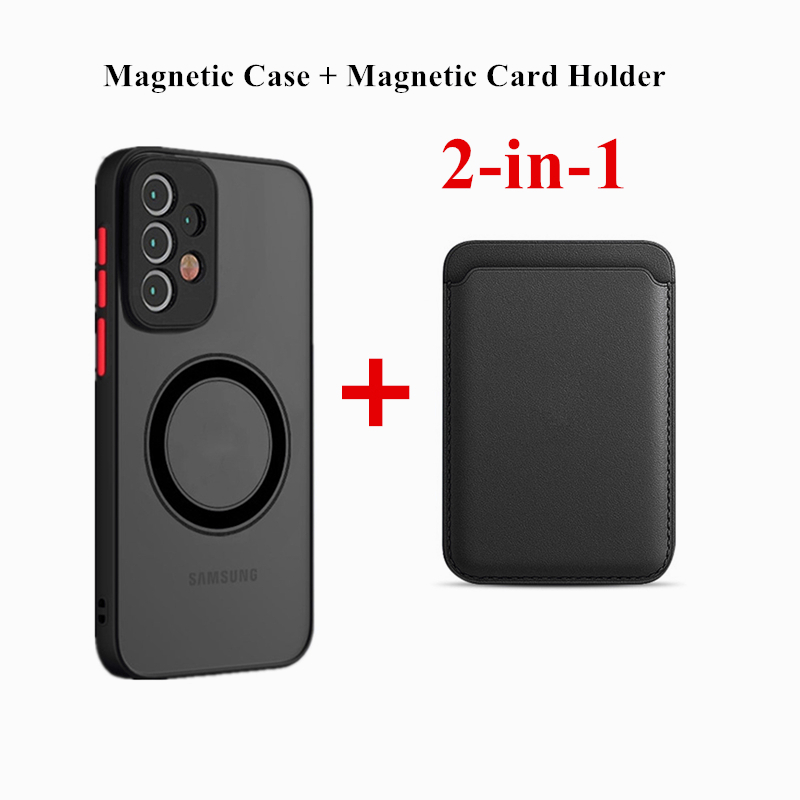 Carregamento 2 Em 1 Sem Fio Estojo Magnético Forjado Para Samsung Galaxy S24 S23 FE S22 S21 Plus ...