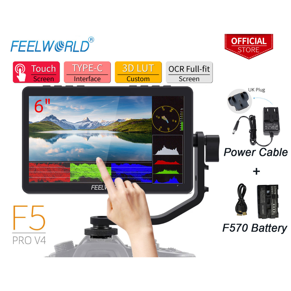 FEELWORLD F5 Pro V4 6 Polegadas LUT 4K HDMI Entrada Saída 1920 × 1080 ...