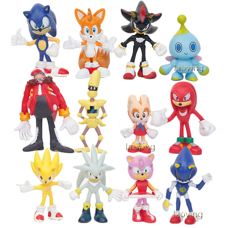 12pcs Sonic the Hedgehog Tails Amy Rose Jogo Figuras Creme O Coelho ...