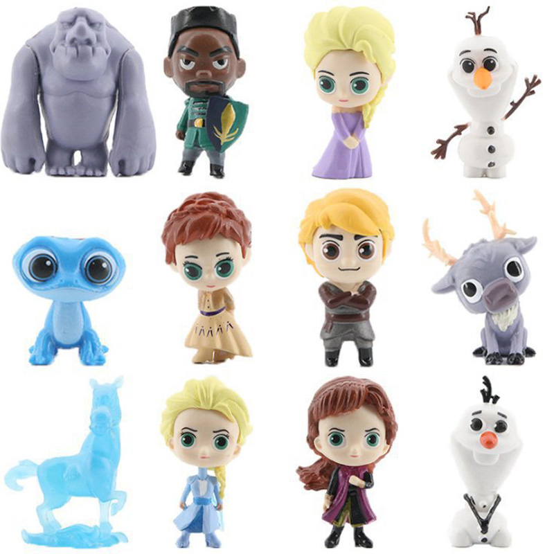 12 Peças/kit Frozen Elsa Anna Kristoff Sven Olaf Congelado Figuras ...