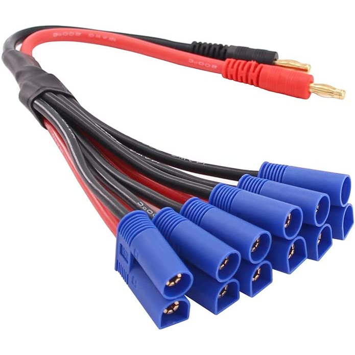 1pcs FPV 6X EC5 Conector Para Plugue De Banana De 4mm Adaptador Paralelo Cabo De Carregamento De ...