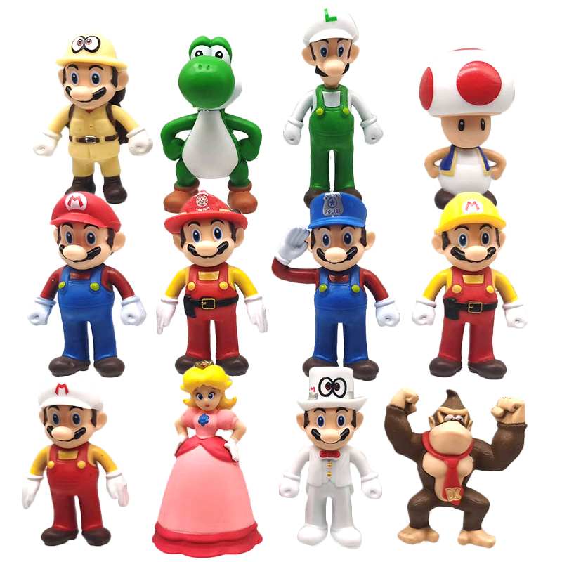 12pcs Super Mario Bros Figures Odyssey Figuras Do Jogo Luigi Kinopio ...