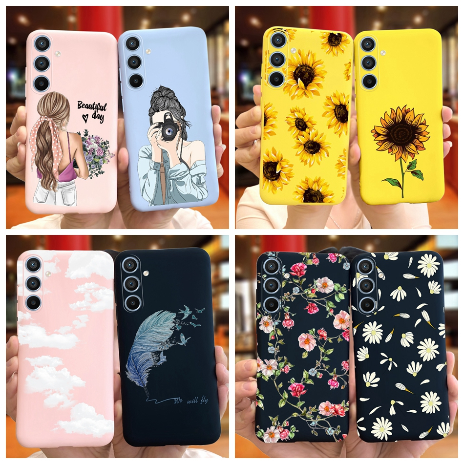 Samsung Galaxy A54 5G SM-A546B Linda Capa De Silicone Macia De Cor De Girassol Para Meninas TPU ...