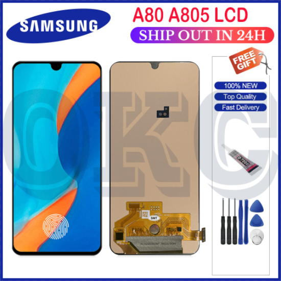 Tela LCD AMOLED Para Samsung Galaxy A80 A805 A805F Display Touch Screen Digitalizador Conjunto ...