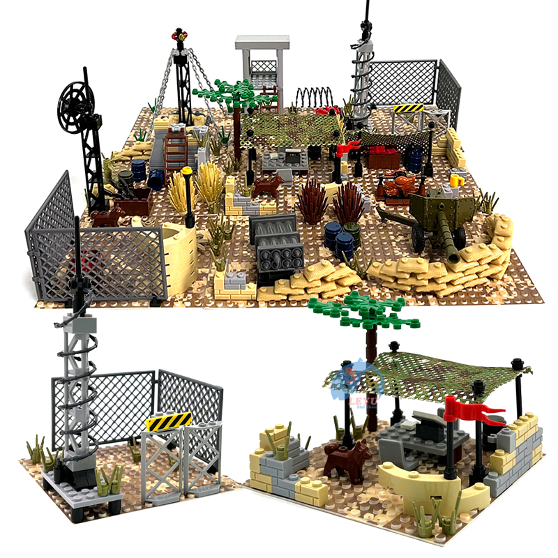 MOC WW2 Blocos De Construção De Base Militar Toy DIY Army Sentry Tower ...