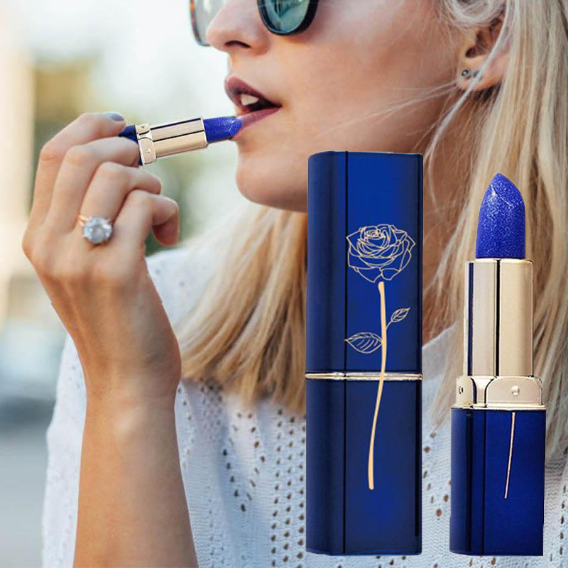 Batom Azul Encantador Mudança De Cor À Prova D'água Temperatura Baton ...