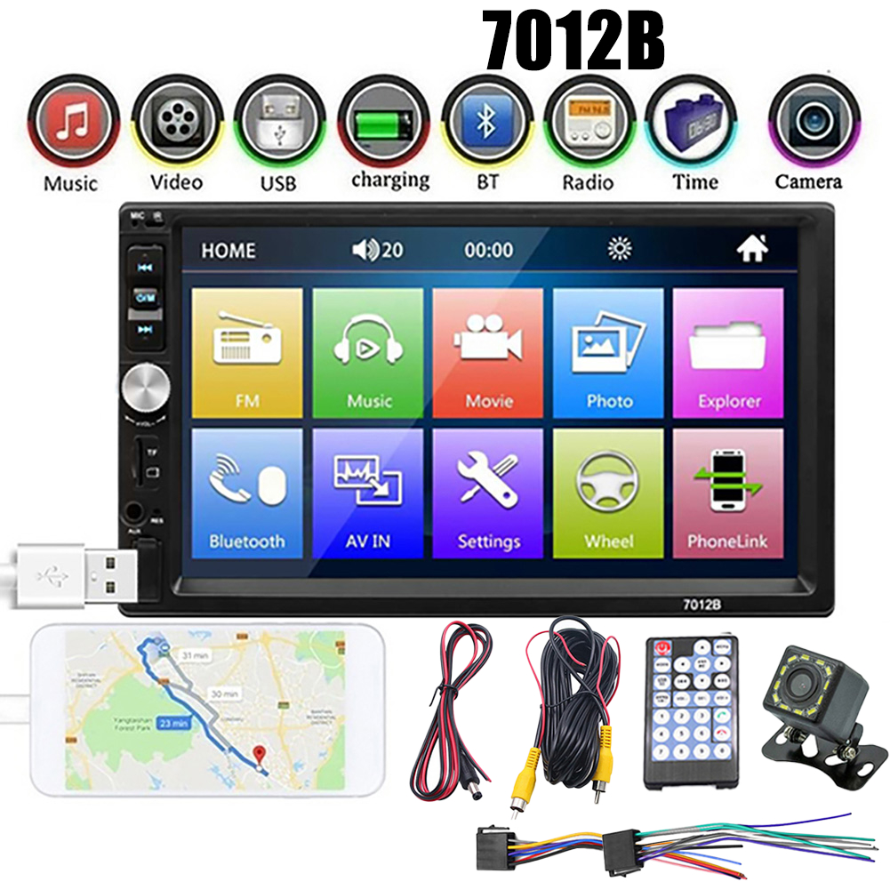 MP5 Jogador Central Multimídia Carro Dual Din DVD Player De Áudio Do Bluetooth Chamadas 7 ...