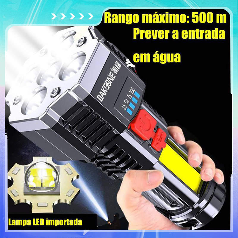 Lanterna Led Recarregável 5core Super Brilhante Multifuncional Com Visor De Bateria E Refletor ...