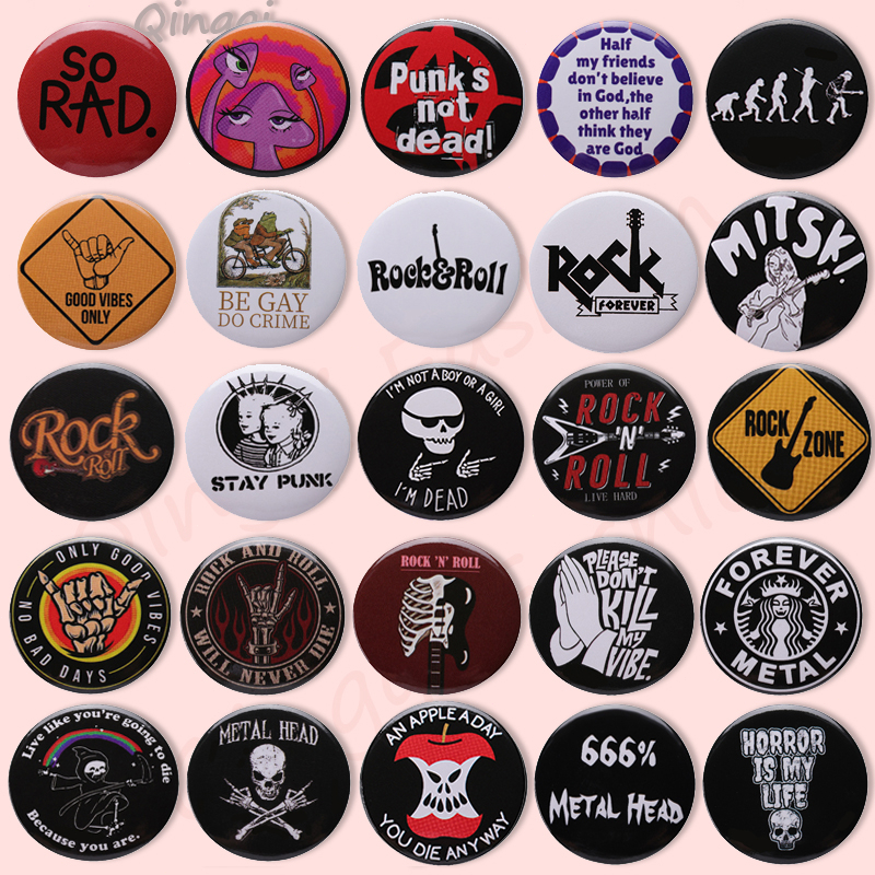 Rolo De 44mm Rock Tinplate Pin Punk Não Está Morto Para Sempre Crachás ...