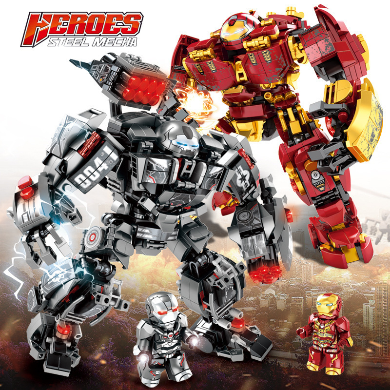 700pcs Lego Vingadores 4 Robô de Guerra Robô de Ferro Hulk Mecha Bloco ...