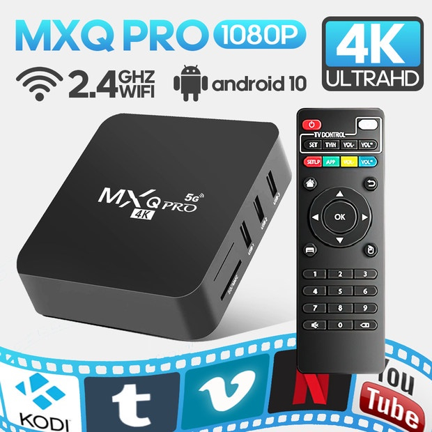 TV Box MXQ PRO 4K 16 + 256G Android 10.0 4K Ultra HD Smart Media Player ...