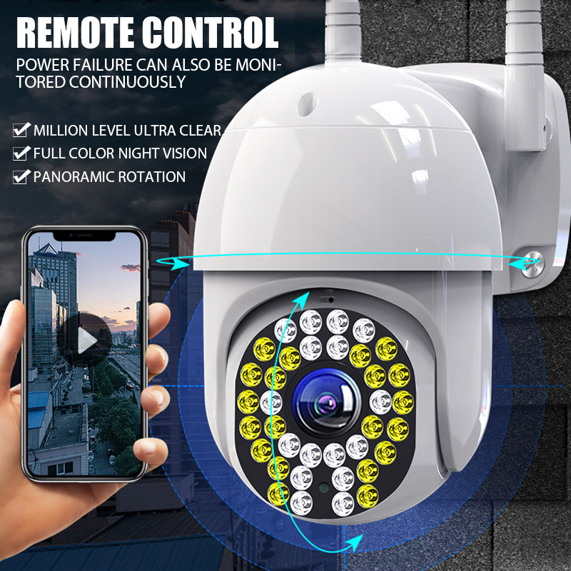 Câmera De Segurança Wifi 16+20 LEDs Impermeável Ip Sem Fio 1080P HD Com ...