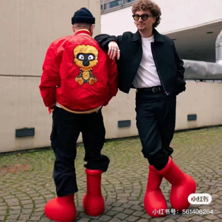 Grandes Botas Vermelhas Europeu Americano Influenciador Mesmo Estilo De ...