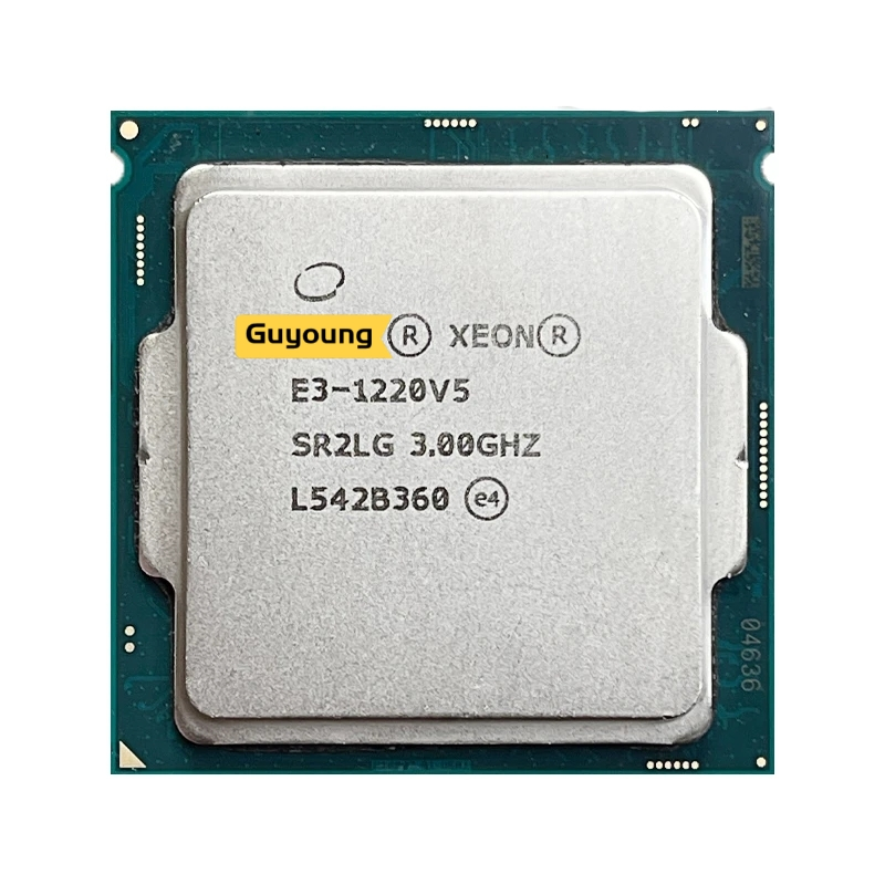 YZX Xeon E3-1220 V5 E3 1220V5 1220V5 3,0 GHz Processador CPU Quad-Core De Rosca 80W LGA 1151 ...