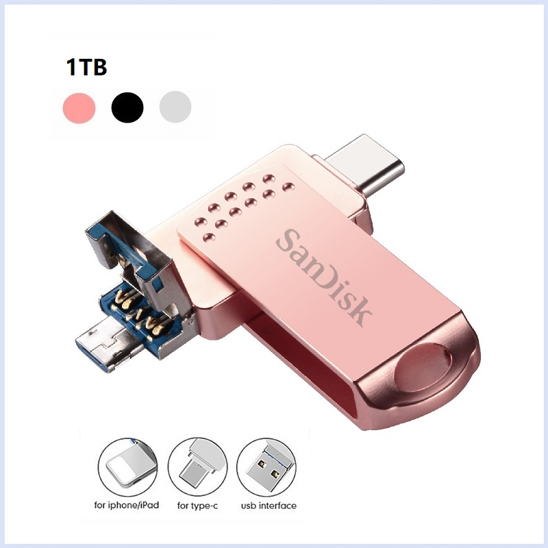 1TB Unidades Flash Originais 3 Em 1 OTG usb Pendrive Unidade Externa ...