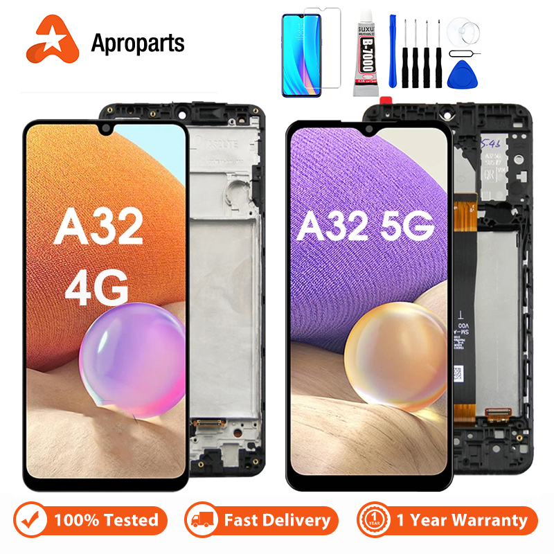 Tela Para Samsung Galaxy A32 4G A325 A325F/A32 5G A326 SM-S326B Montagem Do Digitalizador De LCD ...