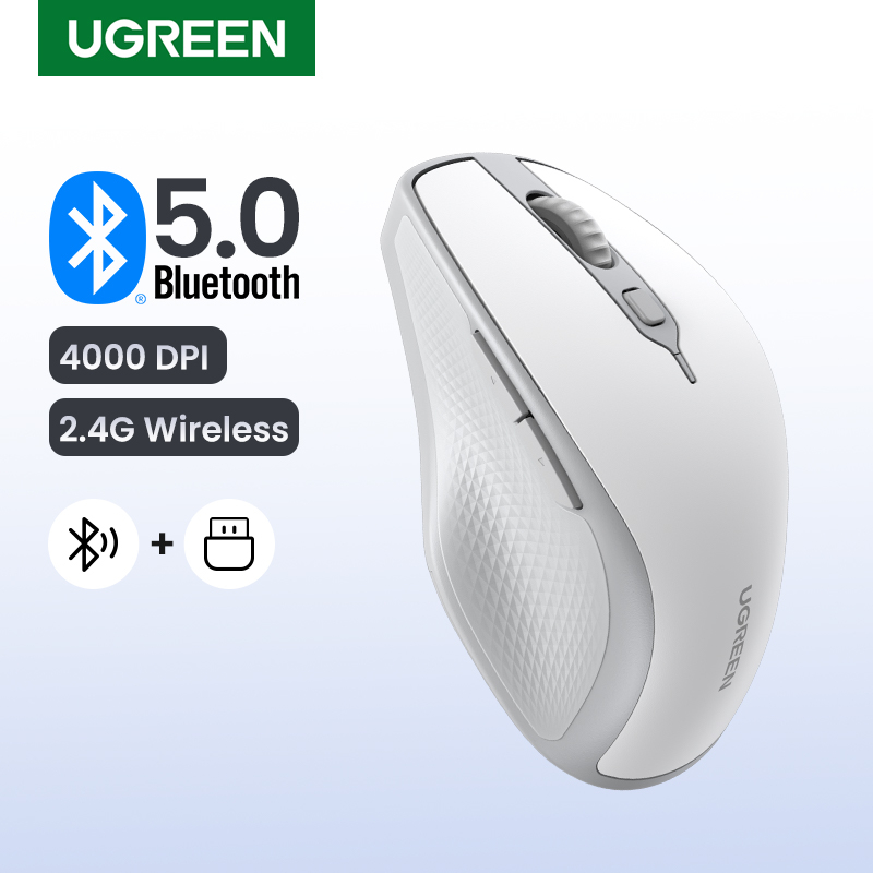 Rato Sem Fio UGREEN Bluetooth 5.0 Ergonômico 4000DPI 6 Botões Mudo Para ...