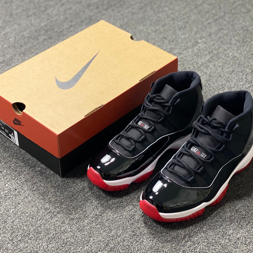 aj11 Air Jordan 11 Bred Basketball Sapatos De Basquetebol Preto ...