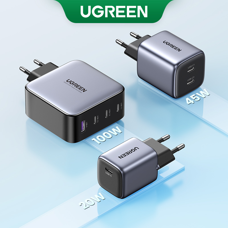 Série GaN 】 UGREEN Carregador 100W 65W 45W Carregamento Super Rápido PPS2.0 PD QC Para Telefone ...