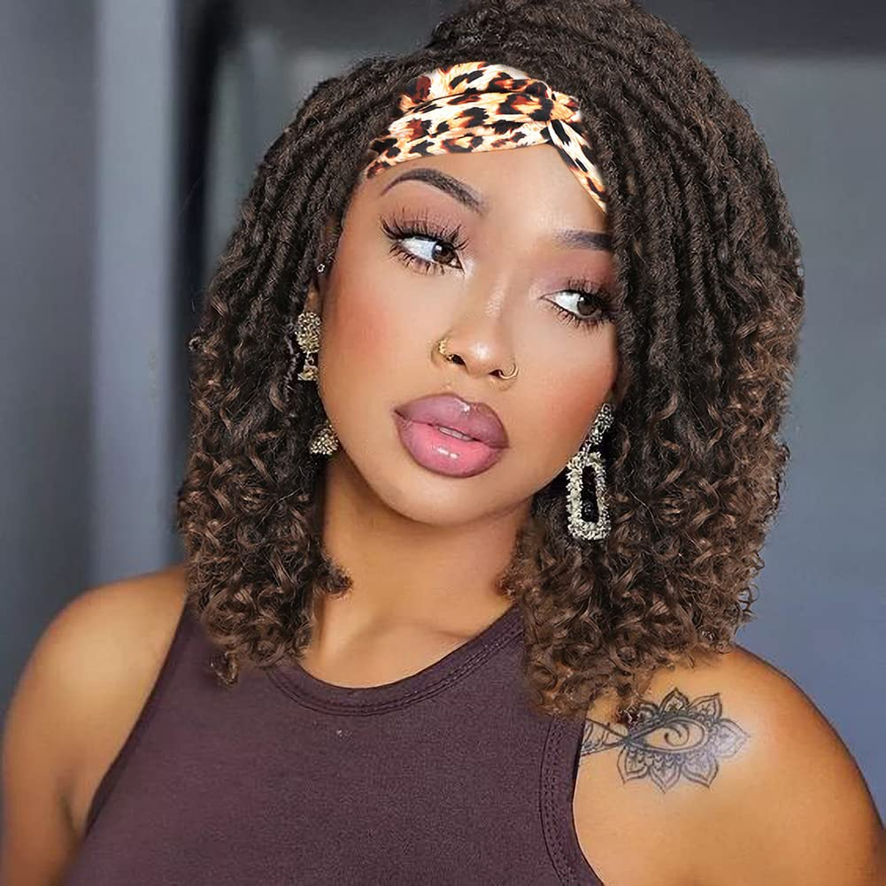 Perucas Curtas Dreadlock Para Mulheres Negras 35CM Faux Locs De Cabelo ...