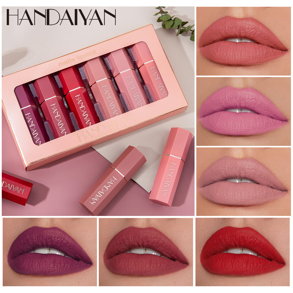 HANDAYAN Conjunto De 6-Cores De Batom Mate Piece | Shopee Brasil